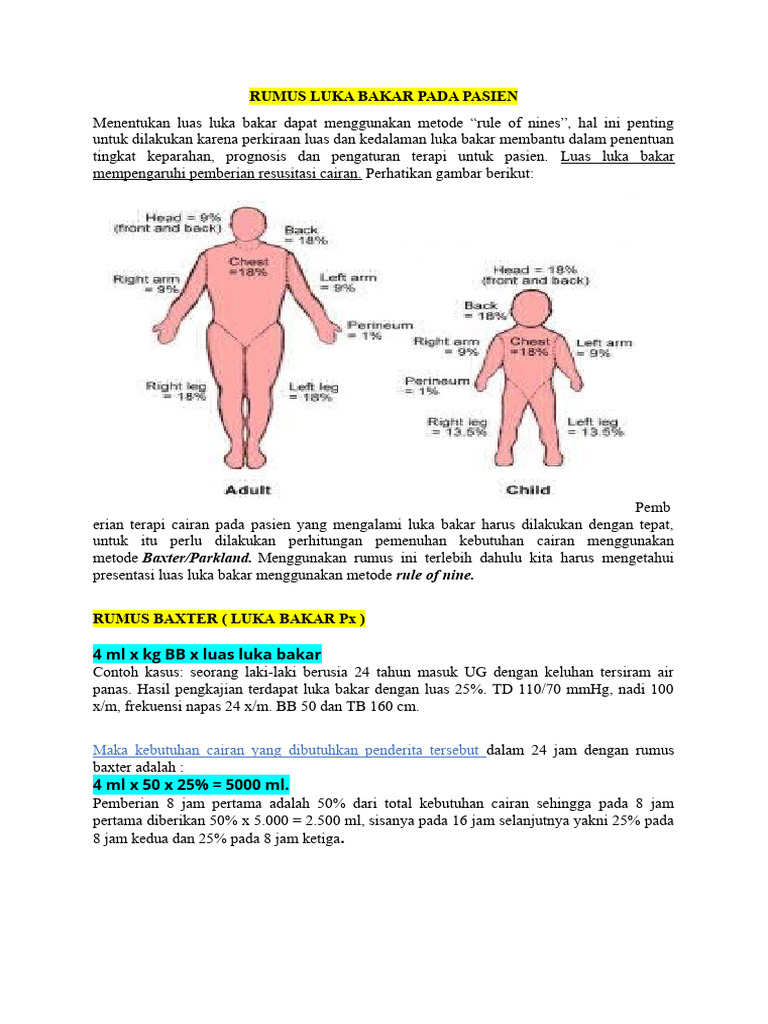 Rumus Luka Bakar Pada Pasien | PDF | Sains & Matematika