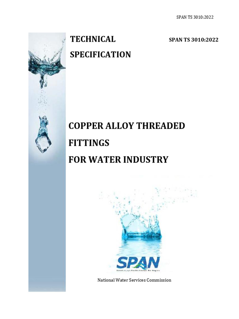 Span TS 3010-2022 Copper Alloy Threaded Fittings For Water Industry | PDF | Pipe (Fluid ...