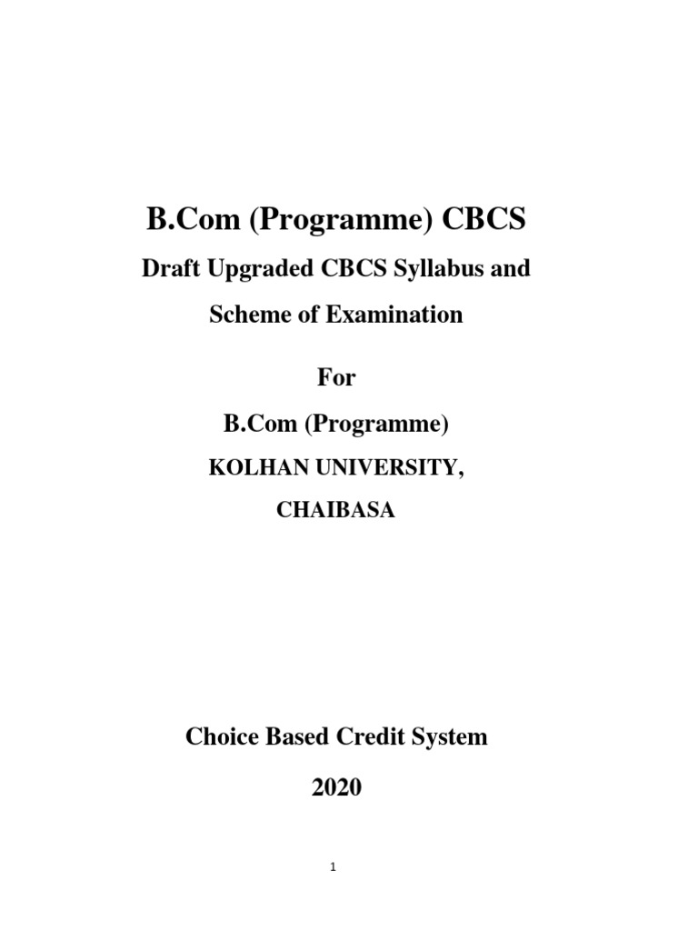 Revised Draft Upgraded Syllabus For BCom Programme CBCS | PDF | Statistics | Matrix (Mathematics)
