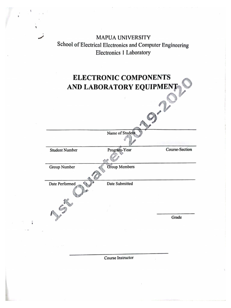 Expt 01 Electronic Components and Laboratory Equipment | PDF