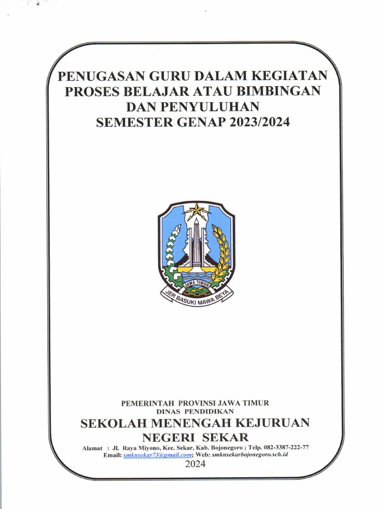 SK Pembagian Tugas Guru Semester Genap 2023 2024 | PDF