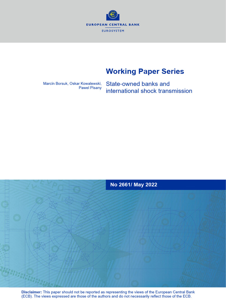 ECB State-Owned Banks and International Shock Transmission - Working Paper | PDF | Banks ...