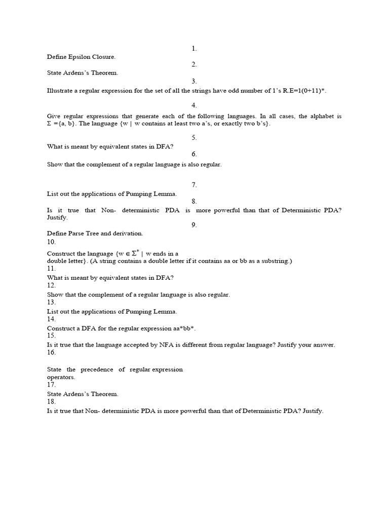 Toc Cia 2 QB | PDF | Grammar | Formalism (Deductive)