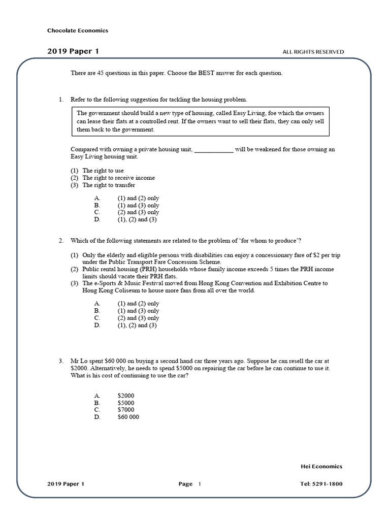 2019 Paper 1 - Done | PDF | Money Supply | Money