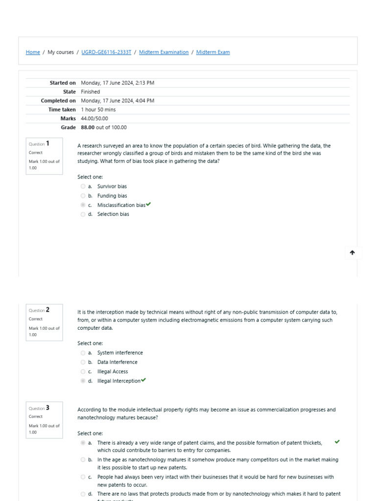Science Midterm-Exam-88 | PDF | Nanotechnology