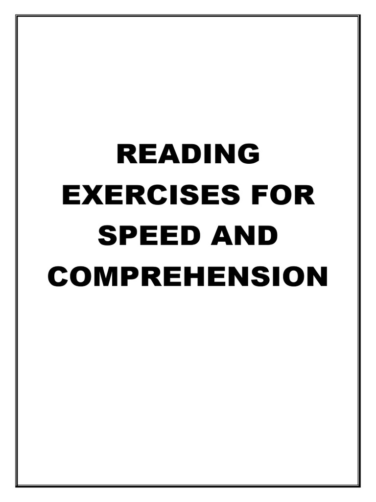 READING EXERCISES FOR SPEED AND COMPREHENSION | PDF | Neil Armstrong ...
