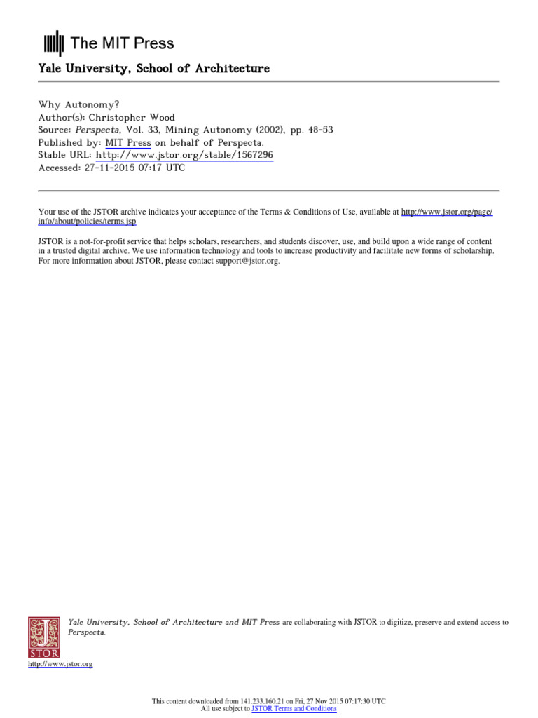 05 Christopher Wood (2002) Why Autonomy Perspecta 48-53 | PDF | Liberal ...