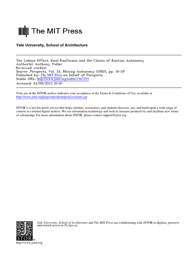 02 Vidler Anthony (2002) - The Ledoux Effect - Emil Kaufmann and The ...