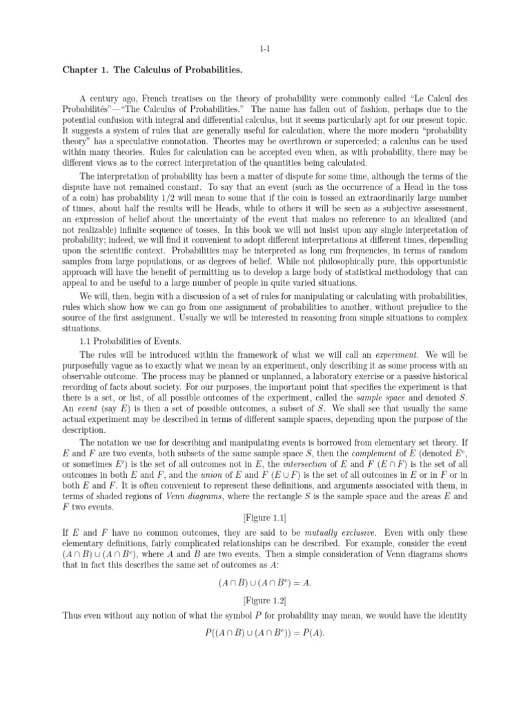 Probability and Calculus | PDF | Probability Distribution | Probability