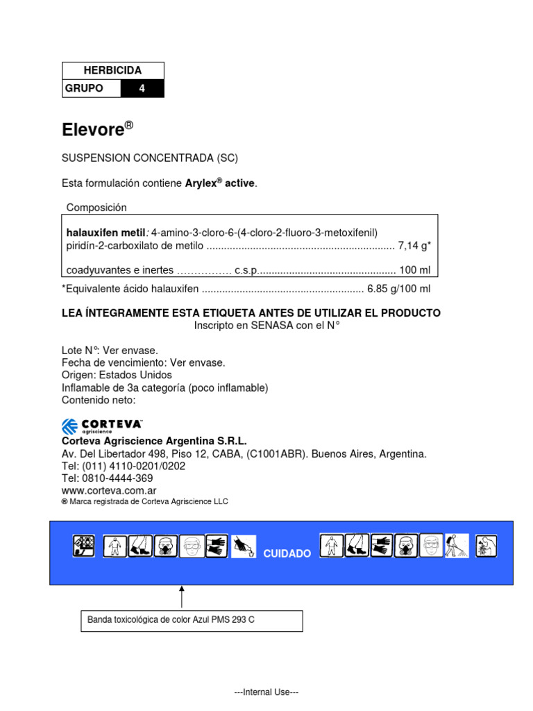 Ficha Técnica Herbicida Elevore® | PDF | Agua | Toxicología