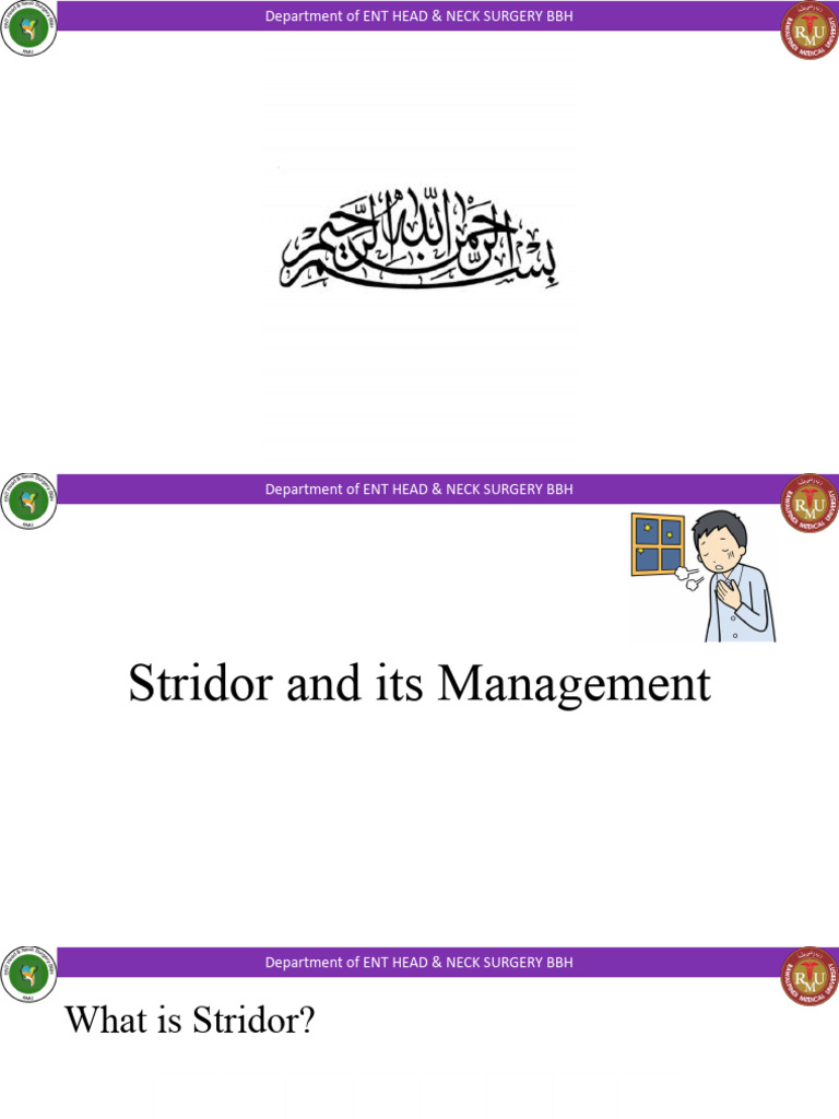 Stidor Presentation | PDF | Larynx | Diseases And Disorders