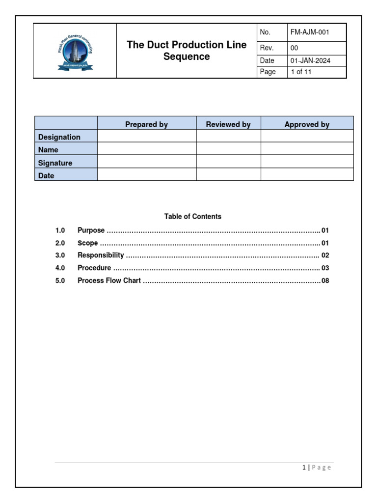 Procedure and Flow Chart-Duct Fabrication | PDF | Welding | Construction