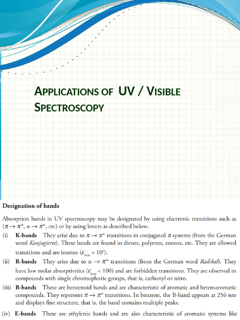 Lecture 3 4 Pdf Absorption Spectroscopy Ultraviolet Visible Spectroscopy