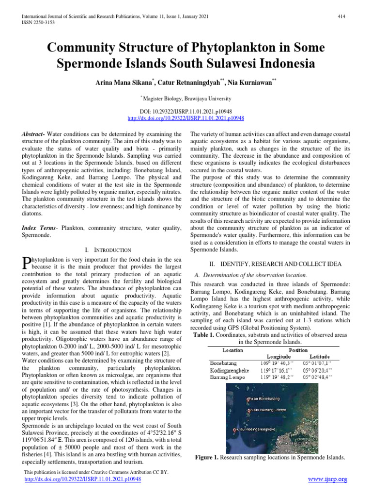 Community Structure of Phytoplankton in | PDF | Phytoplankton | Plankton