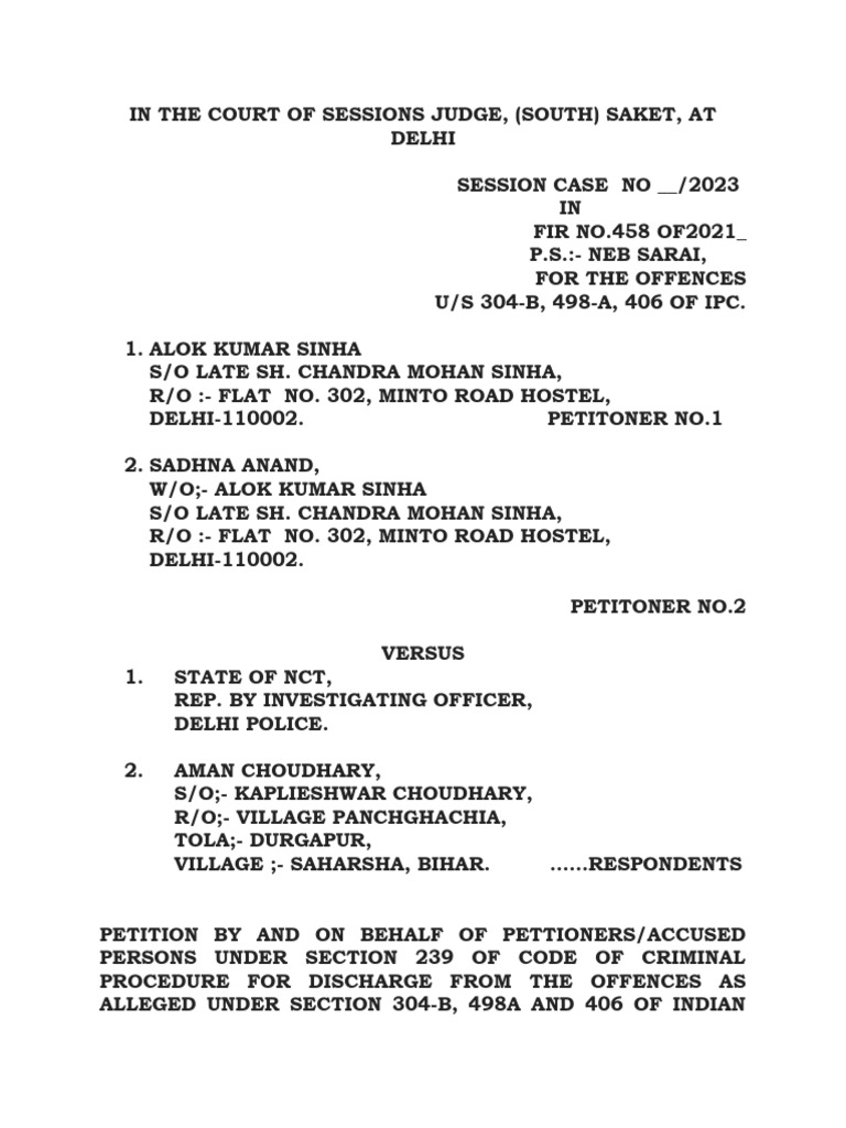 Discharge Application | PDF | Prosecutor | Bail