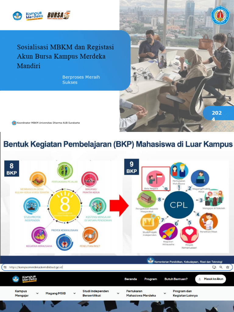 Sosialisasi MBKM Dan Registasi Akun Bursa Kampus Merdeka Mandiri | PDF