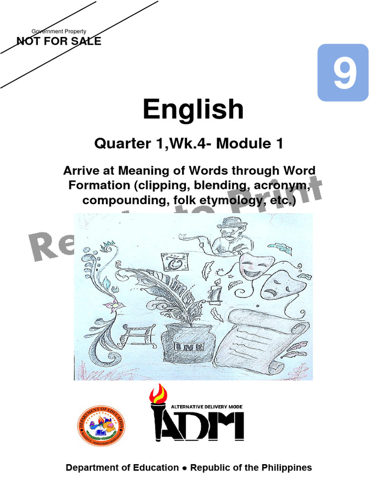 English9 - Q1 - Mod1 - Wk4 - Arrive at Meaning of Words Through Word Formation Clipping Blending ...