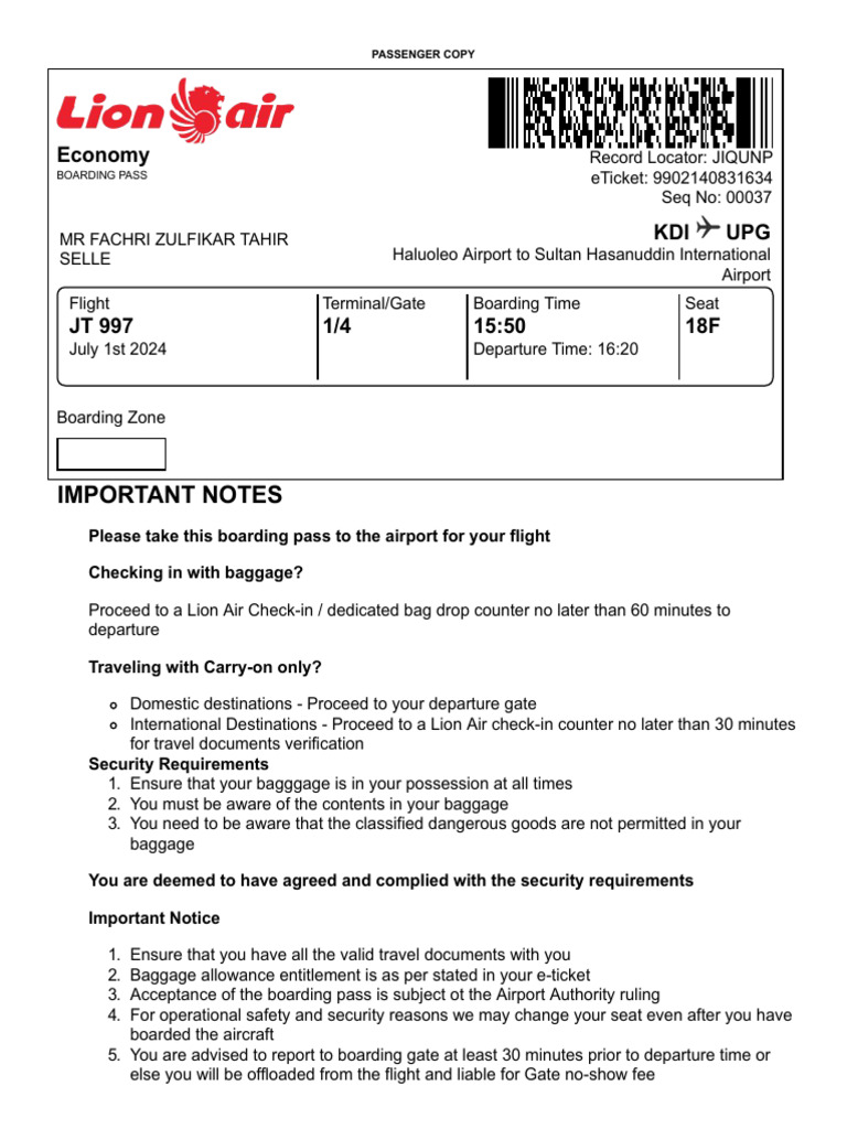 MR Fachri Zulfikar Tahir Selle | PDF | Airport | Baggage