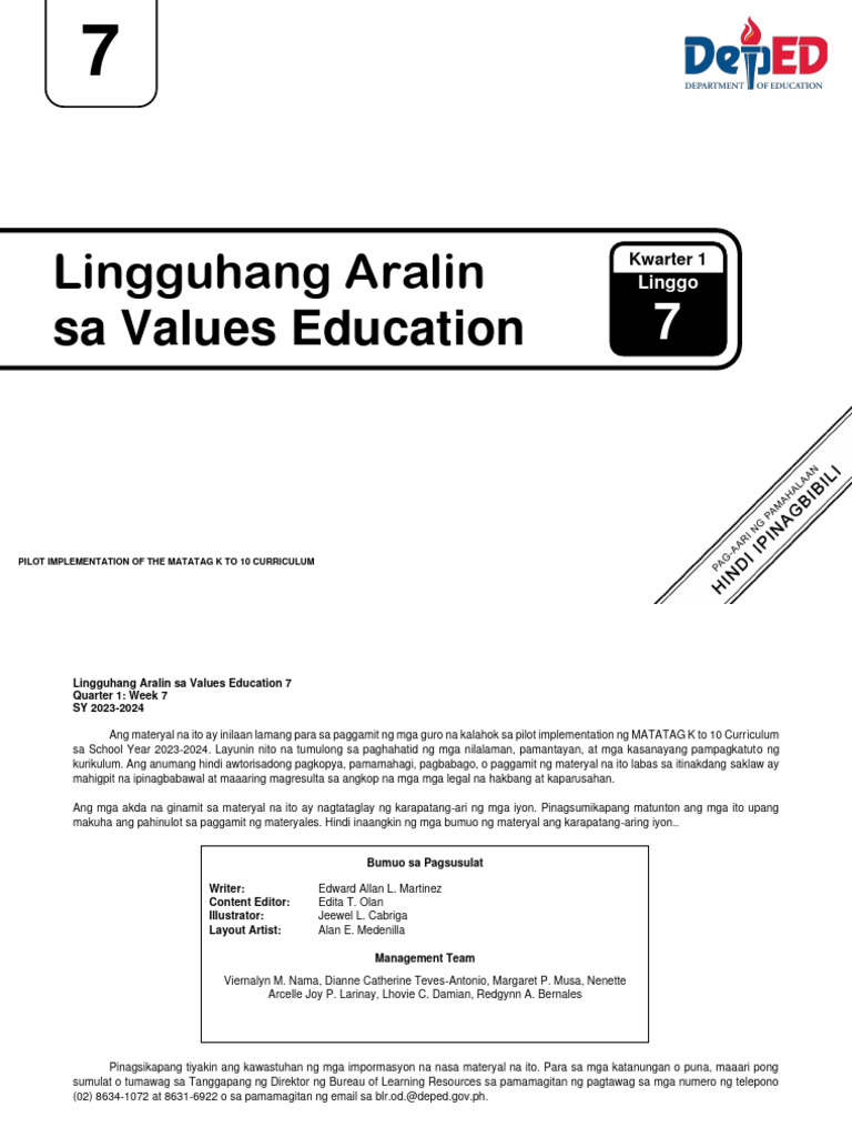 LE_Values Education 7_Week7_v2 | PDF