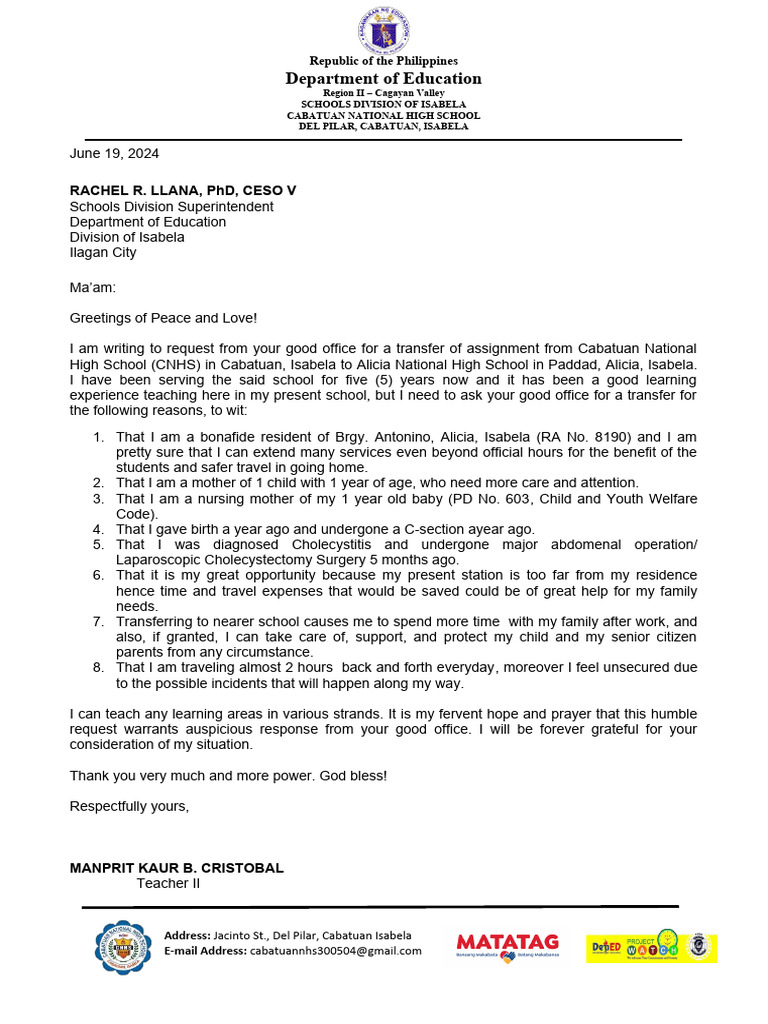 Letter of Transfer (1) (1) | PDF