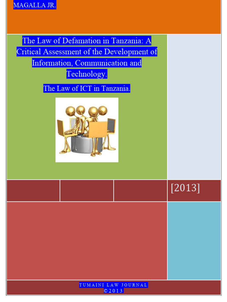 The Law of Defamation in Tanzania and TH 022729 | PDF | Defamation ...