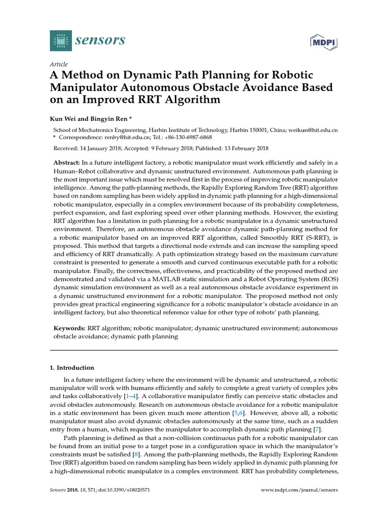 Improved RRT for Robotic Path Planning | PDF | Robotics | Theoretical ...