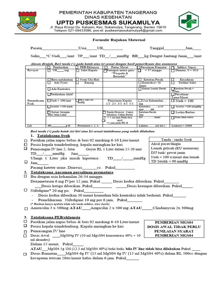 Form Rujukan Maternal Pdf