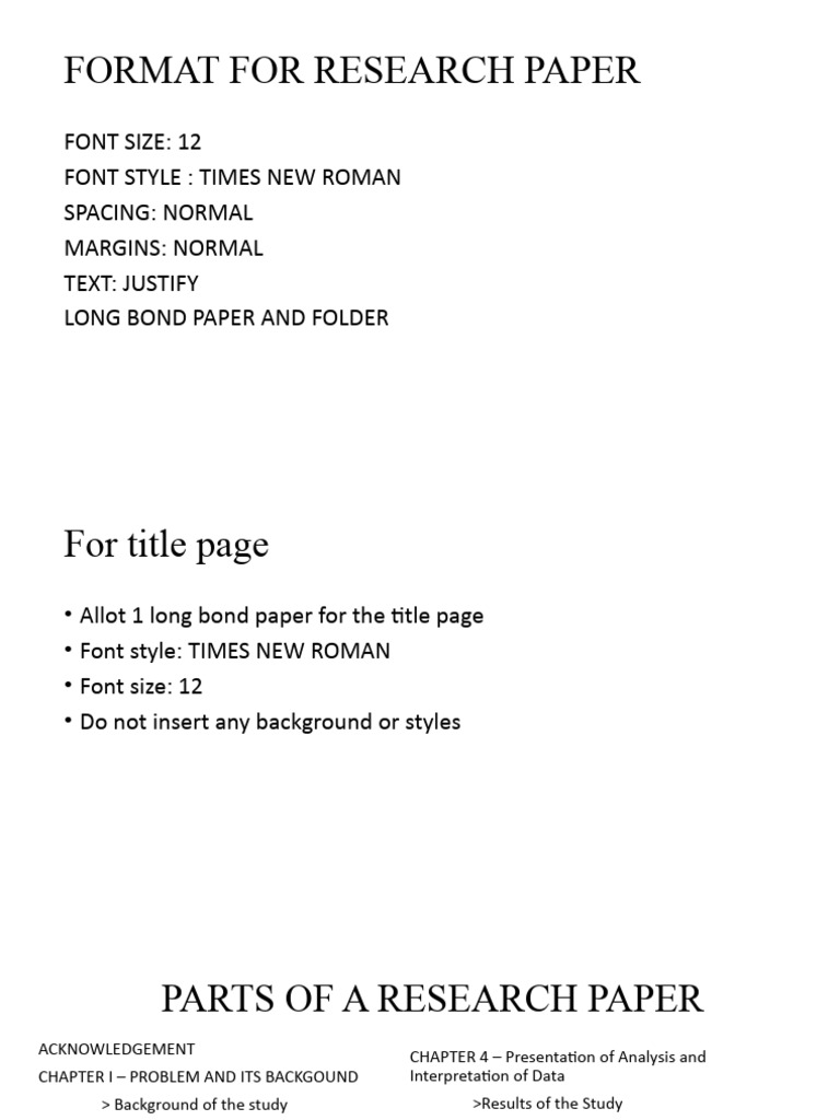 Format For Research Paper | PDF