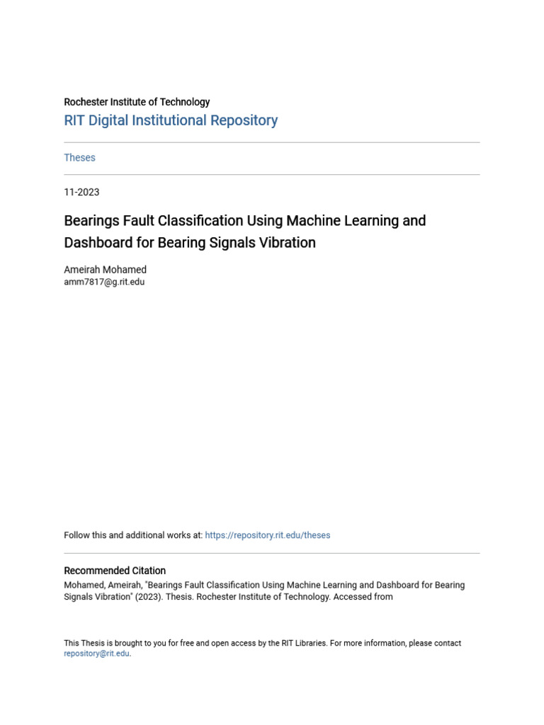 Bearings Fault Classification Using Machine Learning and Dashboar | PDF ... Bearings Fault Classification Using Machine Learning and Dashboar | PDF ...