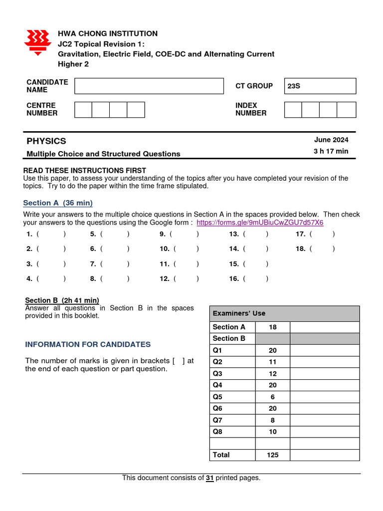 2024 Rev 01 Grav Efield COEDC AC QP v2 | PDF | Gases | Mole (Unit)