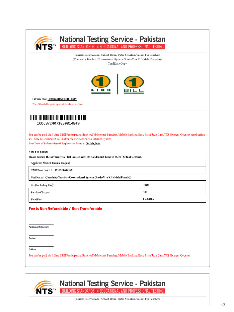 Fee Slip | PDF