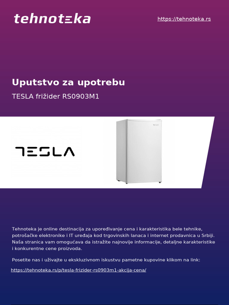 Tesla Frizider rs0903m1 Uputstvo | PDF | Refrigerator | Ac Power Plugs ...
