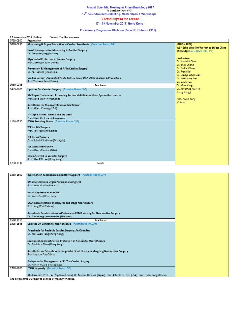 ASM 2017 Programme | PDF | Anesthesia | Surgery