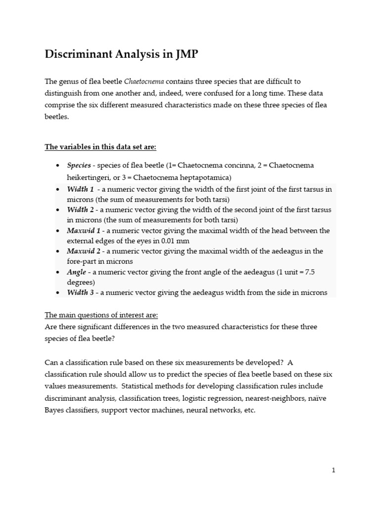 Da JMP | PDF | Statistical Classification | Statistical Inference