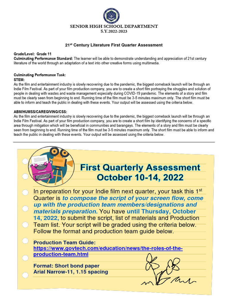 1st-Quarter-Assessment-21st | PDF