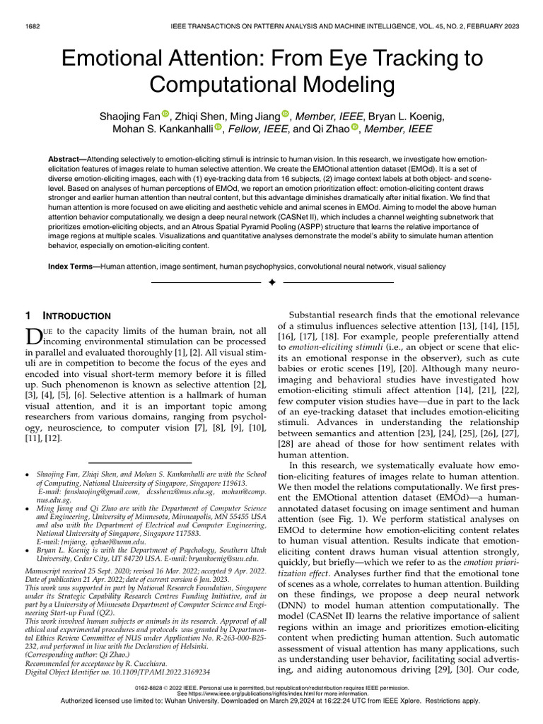 Emotional Attention From Eye Tracking To Computational Modeling-Dual-Translated | PDF ...