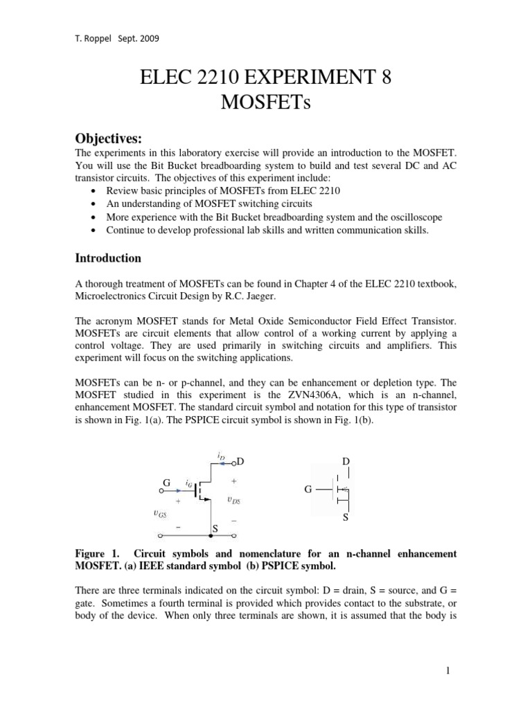 Ex08 Mosfets | PDF | Mosfet | Field Effect Transistor