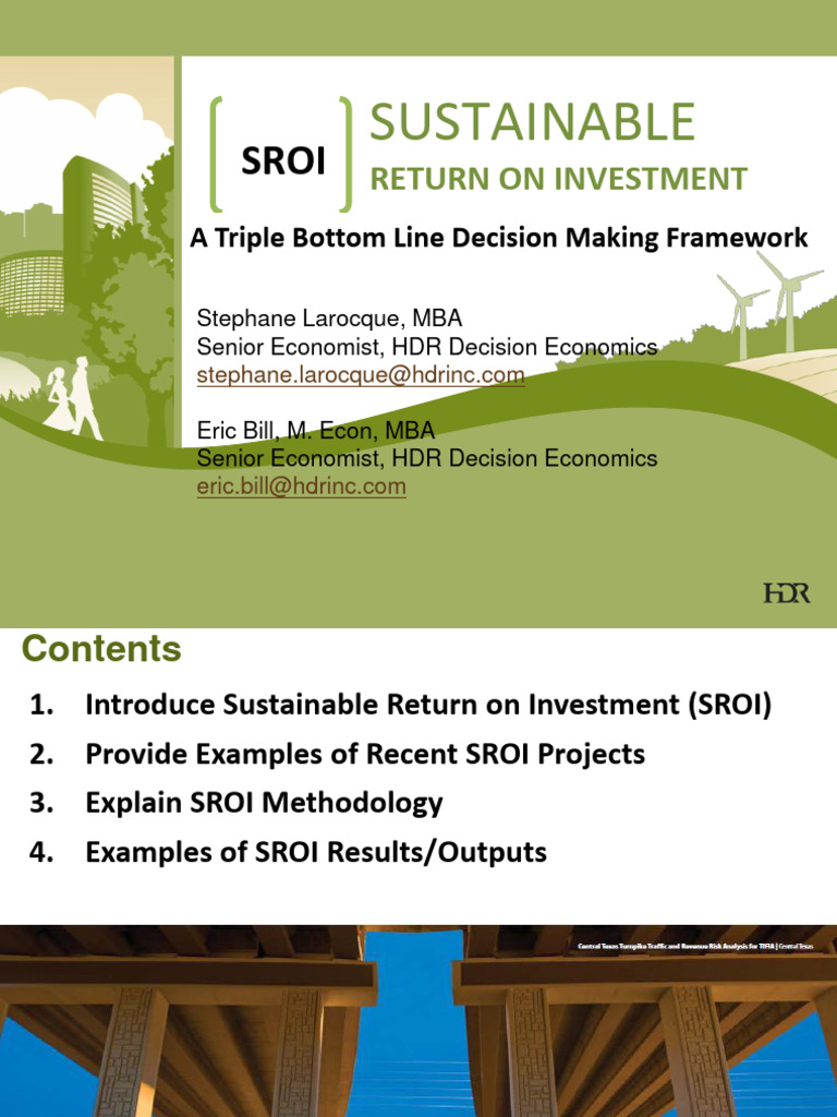 HDR Sroi Model | PDF | Cost–Benefit Analysis | Sustainability
