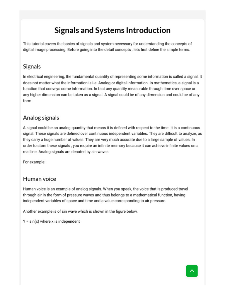 Signals and Systems Introduction | PDF | Digital Signal | Sampling ... Signals and Systems Introduction | PDF | Digital Signal | Sampling ...