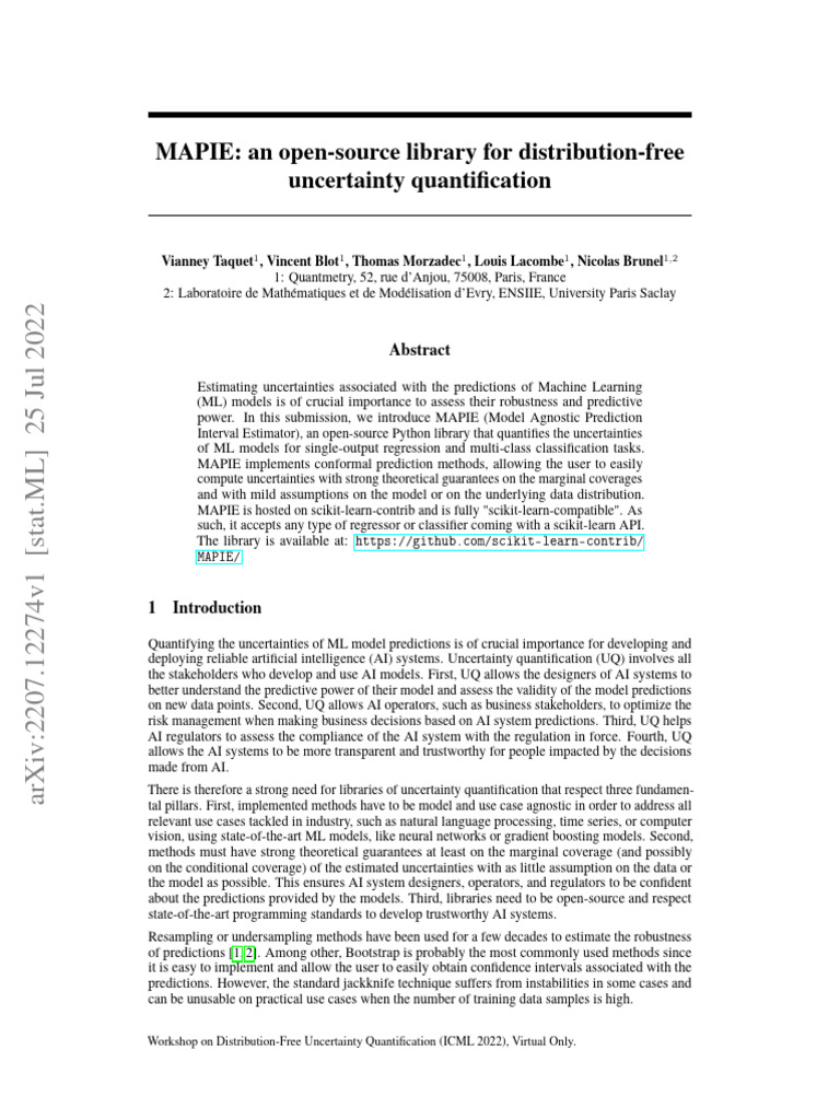 MAPIE - Open Source Library For Uncertainty Quantification | PDF ...