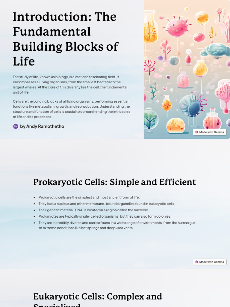 Introduction the Fundamental Building Blocks of Life (1) | PDF ...