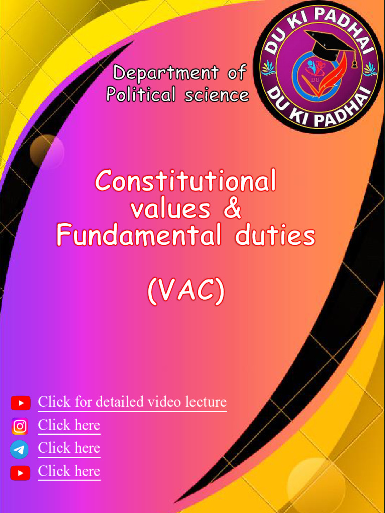 Study Material Unit-3 Fundamental Duties | PDF | Righteousness | Dharma