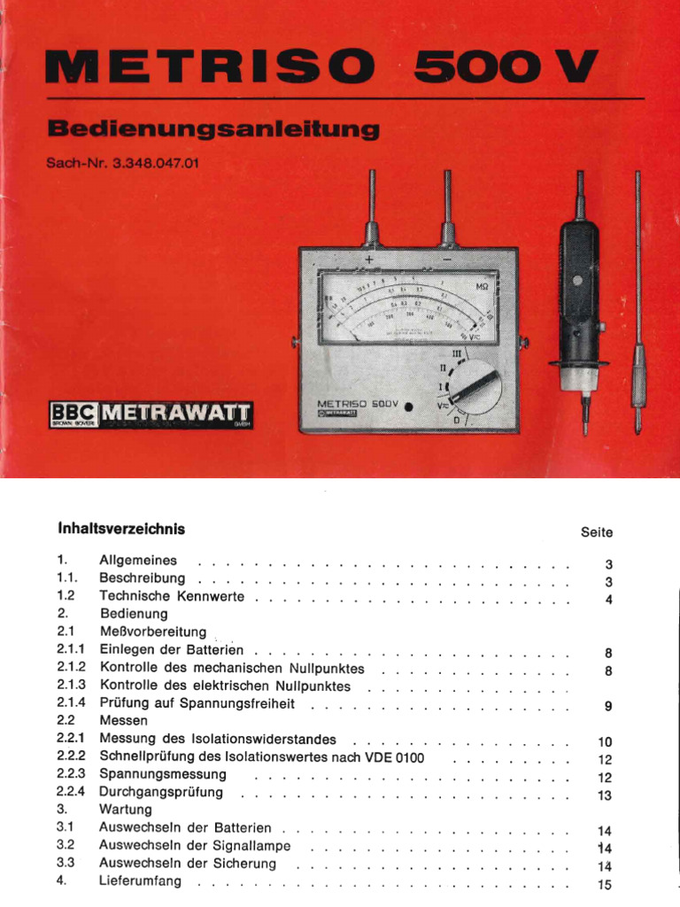 Metrawatt Metriso 500v | PDF