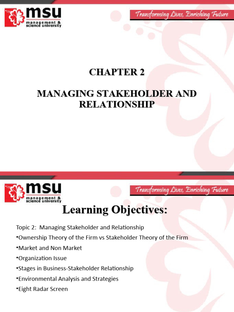 Chapter 2-Managing Stakeholder and Relationship | PDF | Stakeholder (Corporate) | Market (Economics)