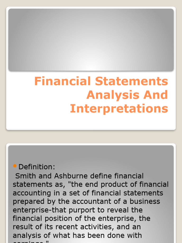 Financial Statements Analysis and Interpretations | PDF | Financial ...