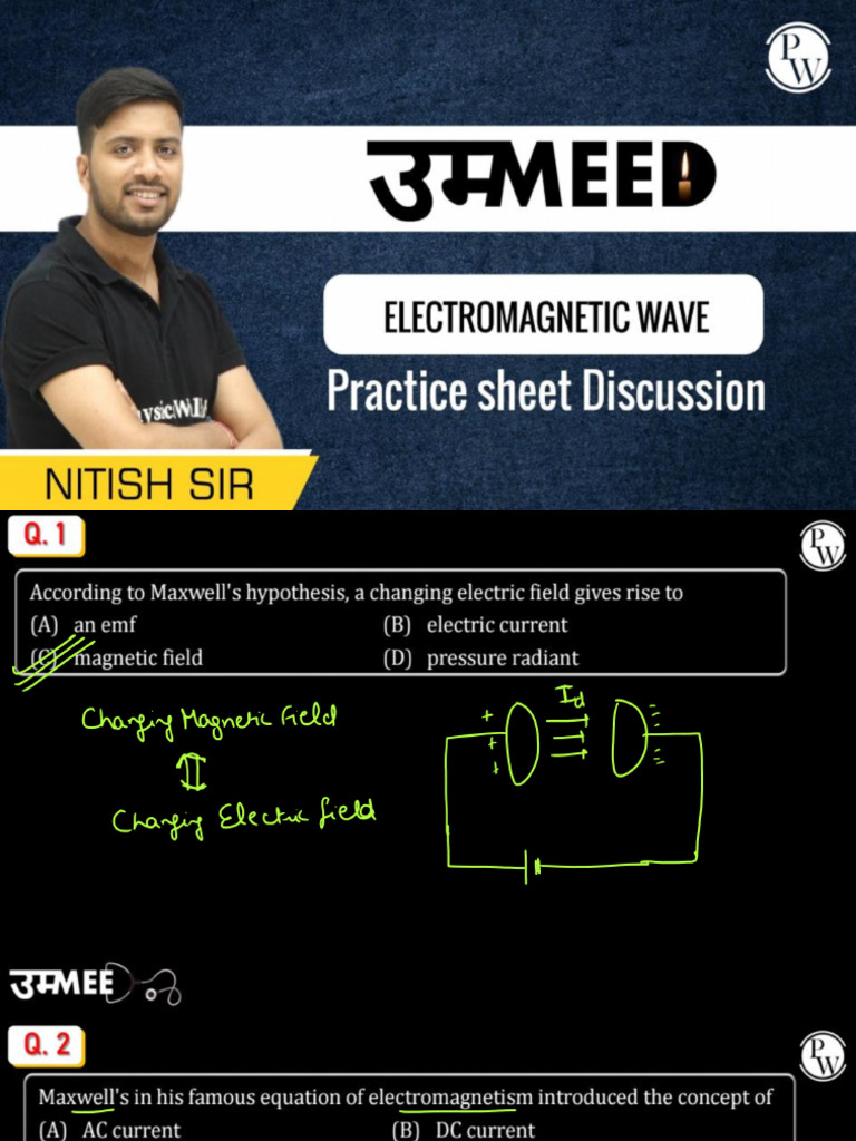 Electromagnetic Waves Practice Sheet Solution | PDF