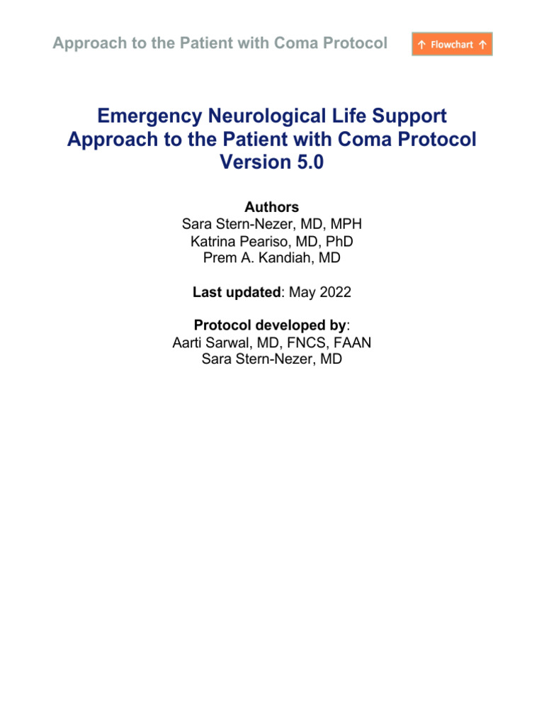 ENLS 5.0 Protocol - Coma | PDF | Coma | Physiology