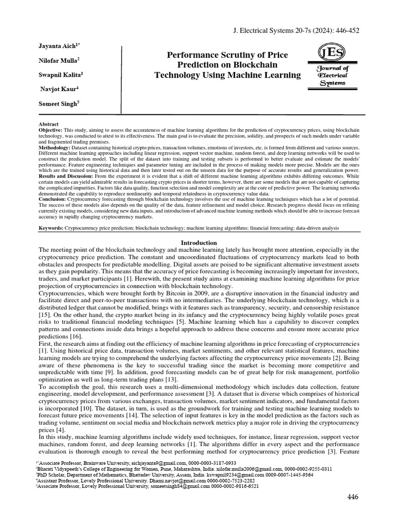 Performance Scrutiny of Price Prediction on Blockc | Download Free PDF | Mean Squared Error ...