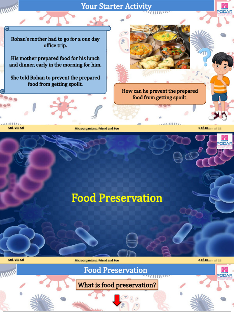 PPT5 CB VIII Sci Microorganisms-Friends and Foe | PDF | Food Preservation | Chemistry