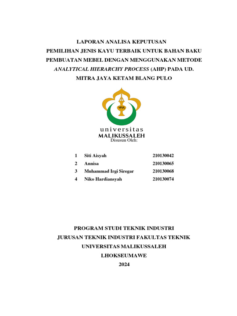 Laporan Analisa Keputusan | PDF | Bisnis | Seni